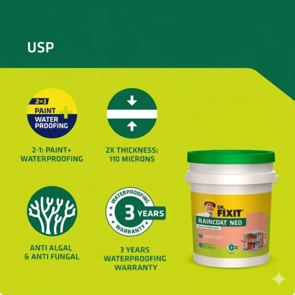 Buy Dr. Fixit Raincoat Neo (Waterproof Paint) | OnlinePaints.in